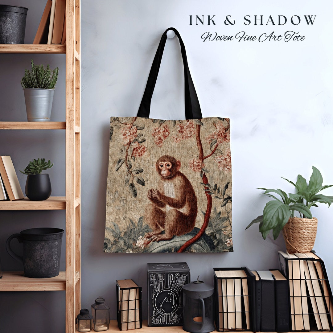 Victorian Gothic Monkey Tapestry Tote | William Morris Inspired Tote ...