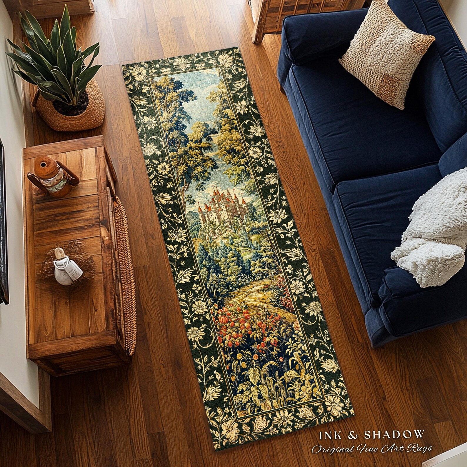 Mystic Castle Book Nook Round Rug | Ethereal Fairycore Large Area Rug ...