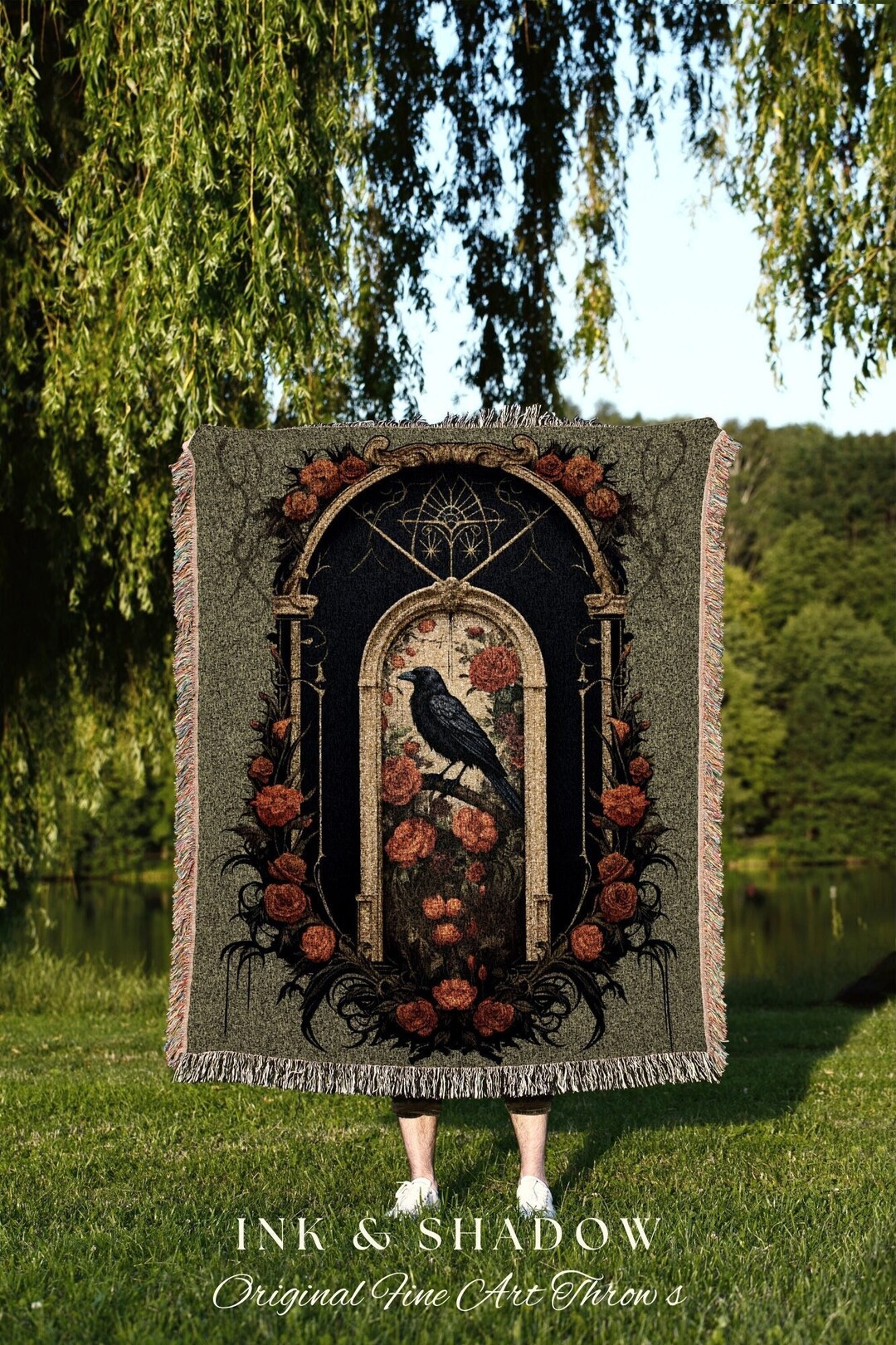 Macacre Room Decor Dark Academia Tapestry Dark Cottagecore | Vintage ...