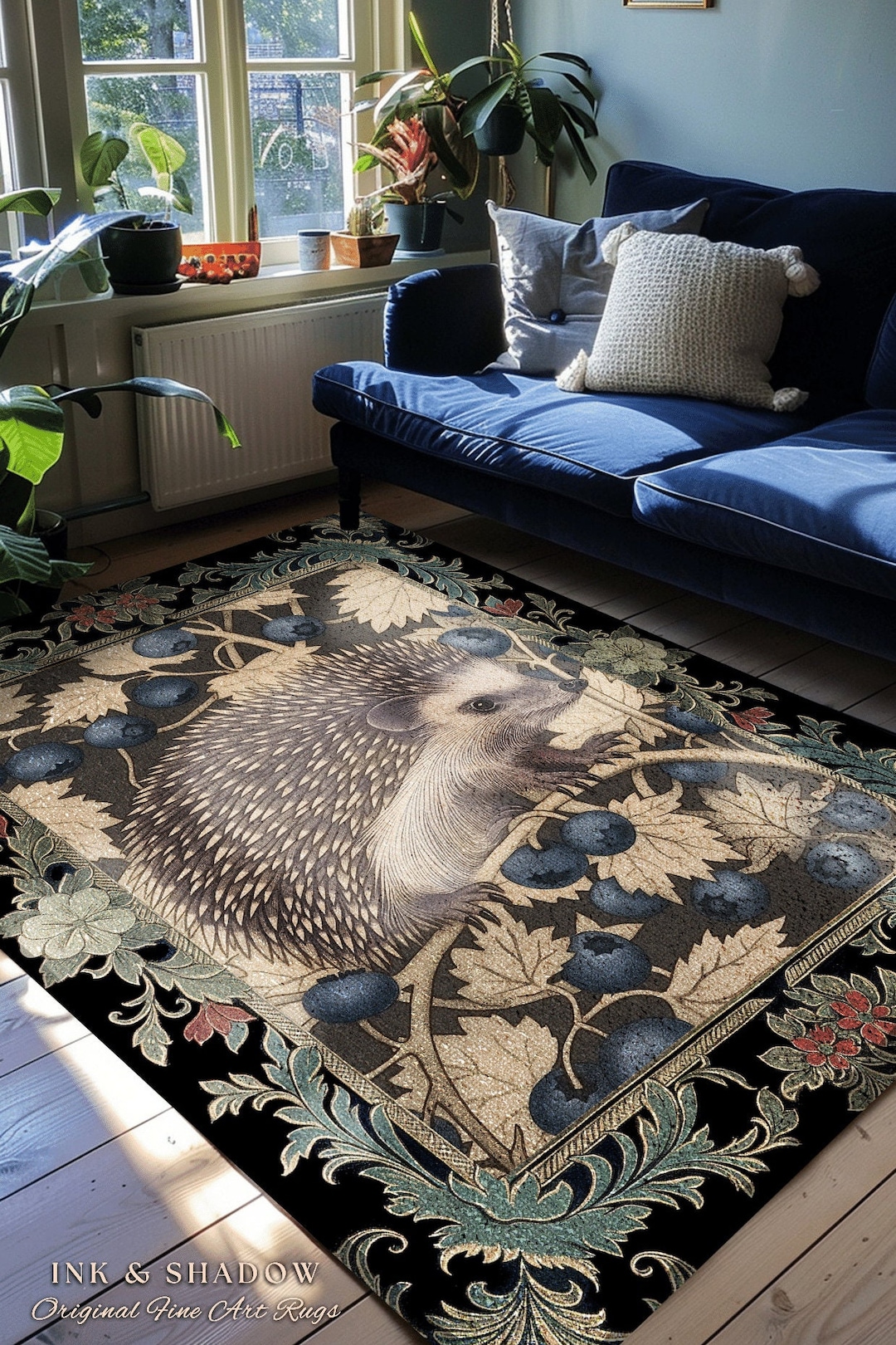 Victorian Gothic Hedgehog Rug | Dark Woodland Autumn Aesthetic Cozy ...