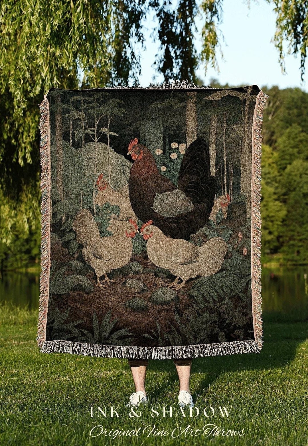 Chicken Blanket Rustic Home Decor Cottagecore | Vintage Chicken ...