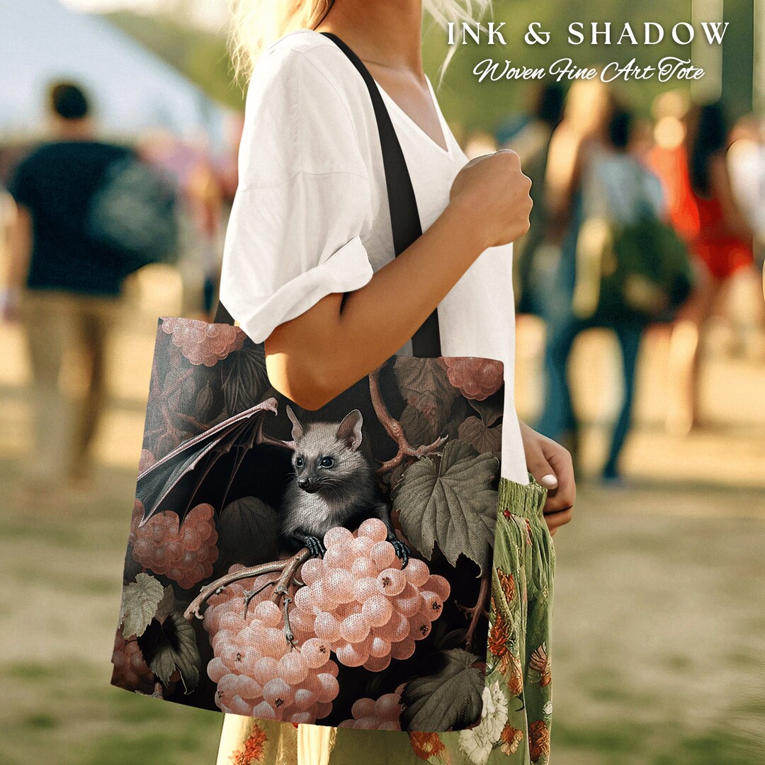 Soft Cottagecore Bat Gothic Tapestry Tote Gift for Bat Lovers Light ...