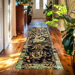 Ethereal Dragon Art Runner Rug Enchanted Aesthetic Fantasy Forest ...