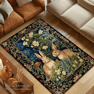 Cottagecore Bunnies Spring Rug Woodland Room Decor William Morris ...
