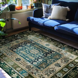 Sage Green Boho Area Rug Aestheetic Living Room Pastel Blue Home Decor ...