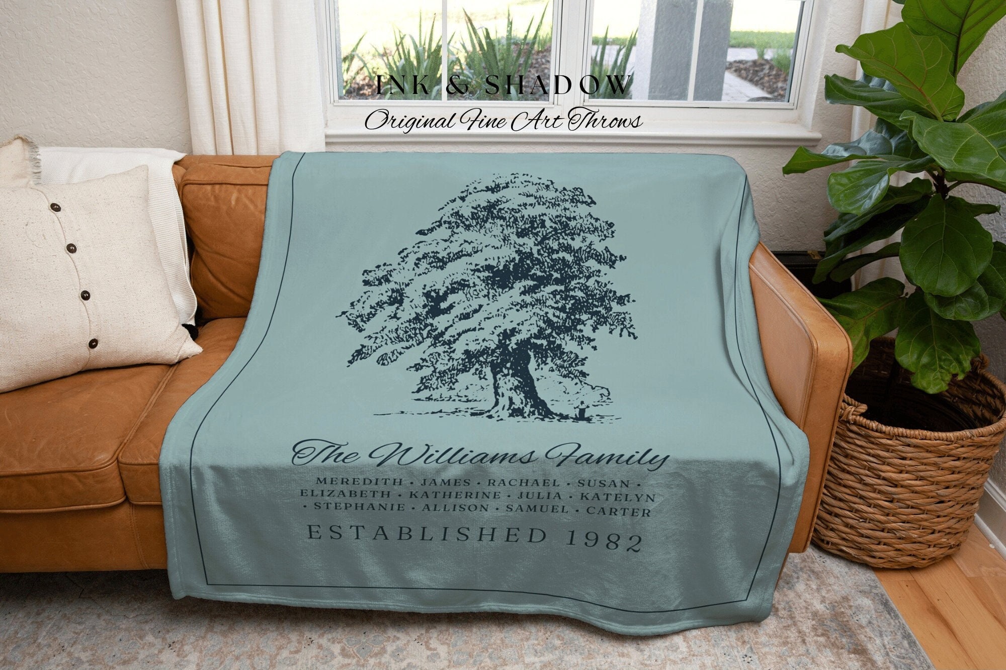 Pastel Blue Custom Family Tree Blanket Family Tree Wall Art - Etsy