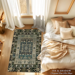 Sage Green Boho Area Rug | Aestheetic Living Room Pastel Blue Home ...