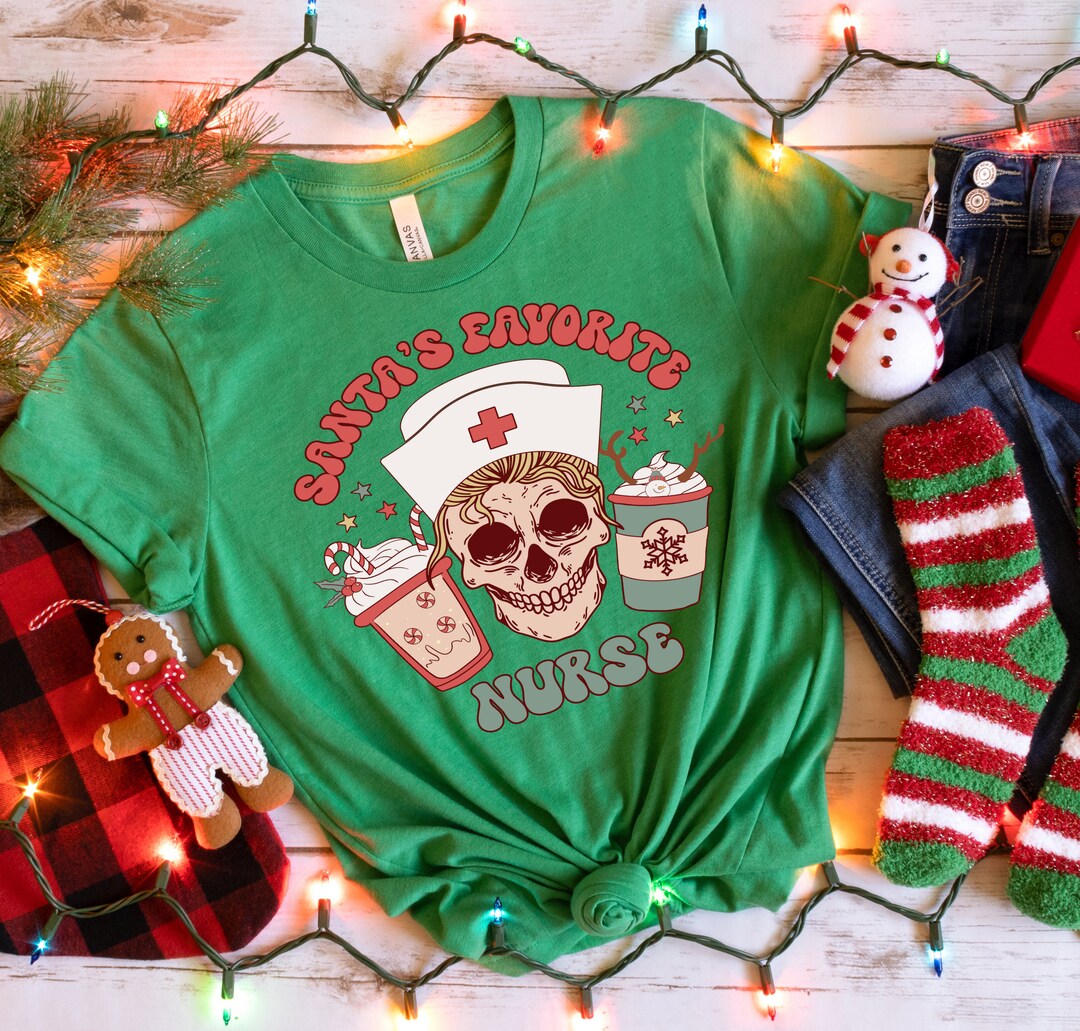 Santa's Favorite Nurse Shirt Nurse Christmas Shirt Nurse - Etsy