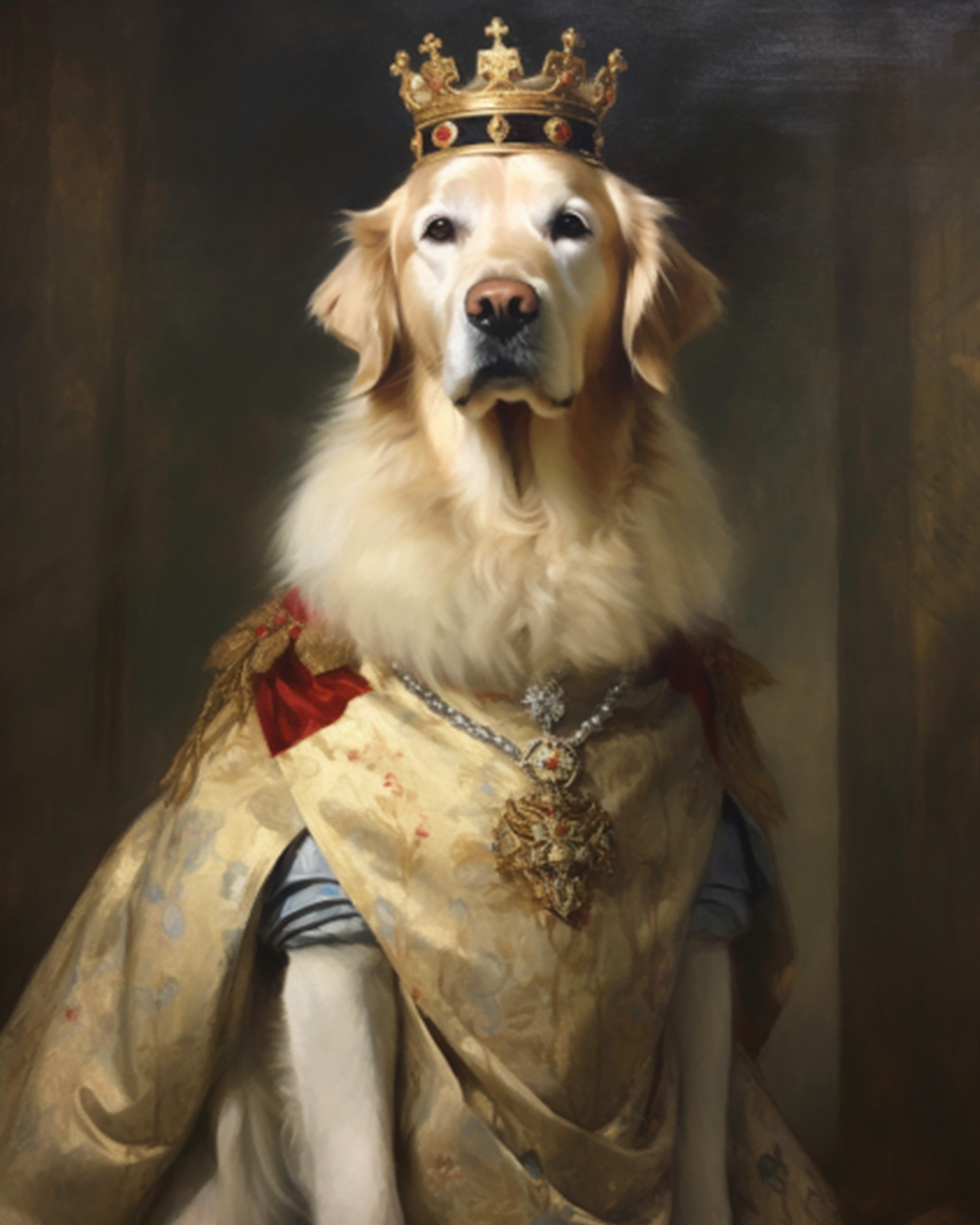 Custom Pet Portrait Painting on Canvas or Paper, Renaissance Animal ...