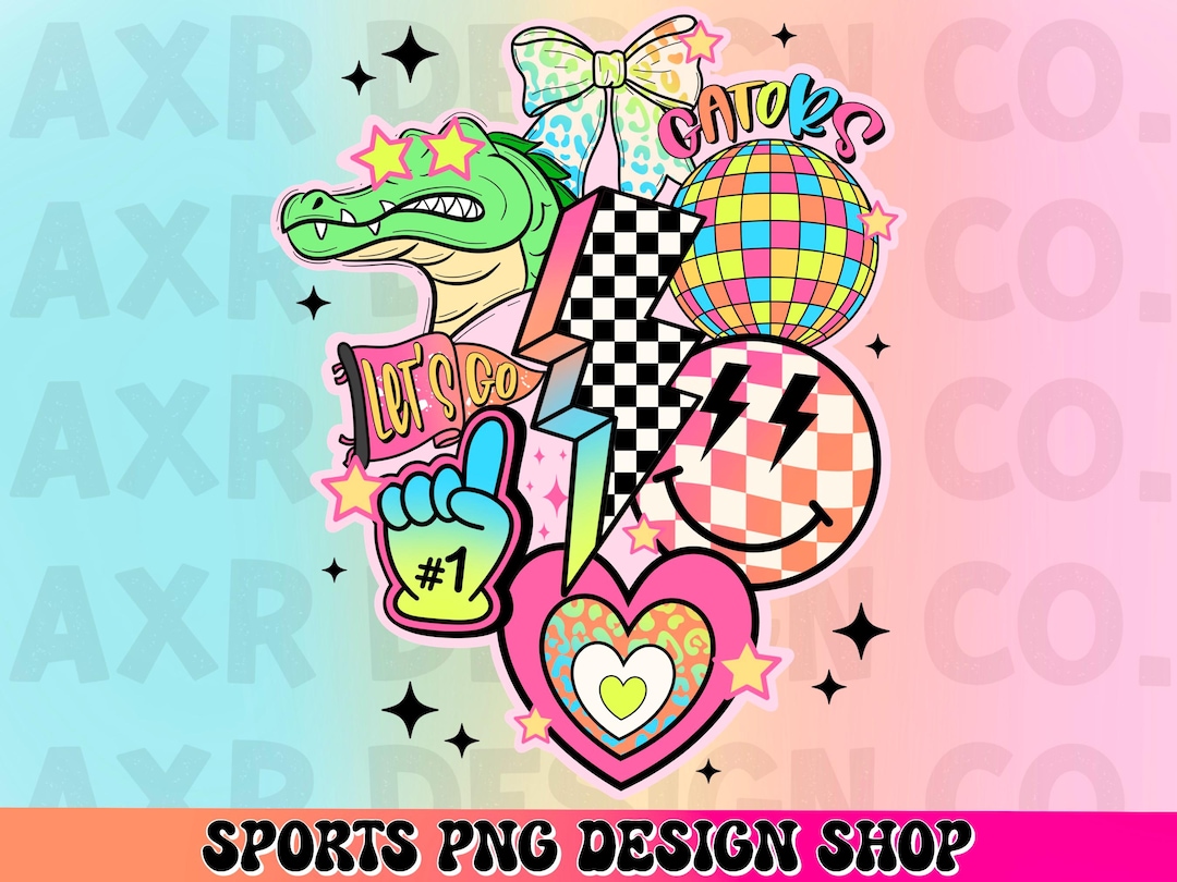 Gators Preppy Mascot Png, Retro Gators Mascot School Spirit Design ...
