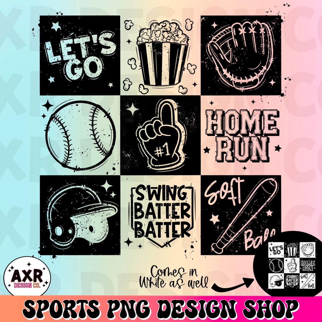 Retro Softball Collage Png, Softball Sublimation Design, Softball ...