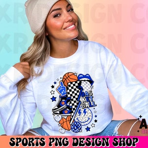 Retro Basketball Sublimation Designs Digital Download, Royal Blue ...