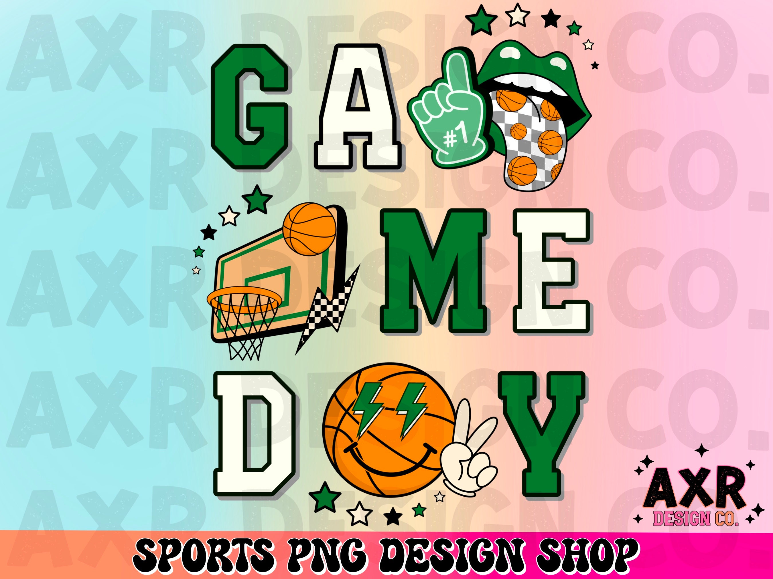 Retro Basketball Game Day Png, Basketball Sublimation Design ...