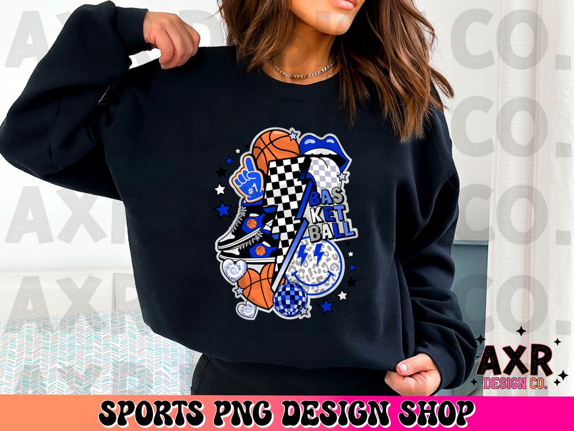 Retro Basketball Sublimation Designs Digital Download, Royal Blue ...