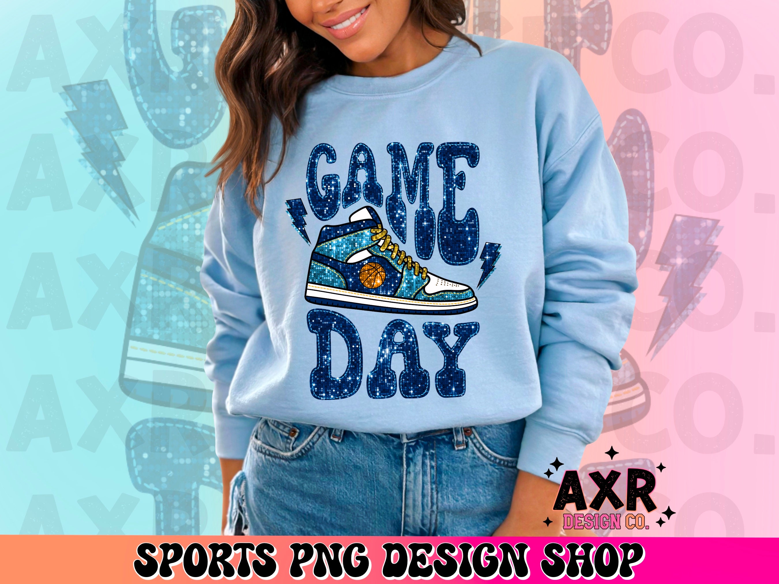 Retro Basketball Game Day Png, Basketball Sublimation Design, Faux ...