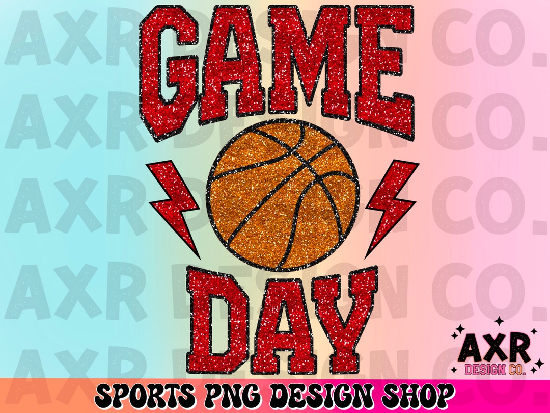 Retro Basketball Game Day Png, Basketball Sublimation Design, Faux ...