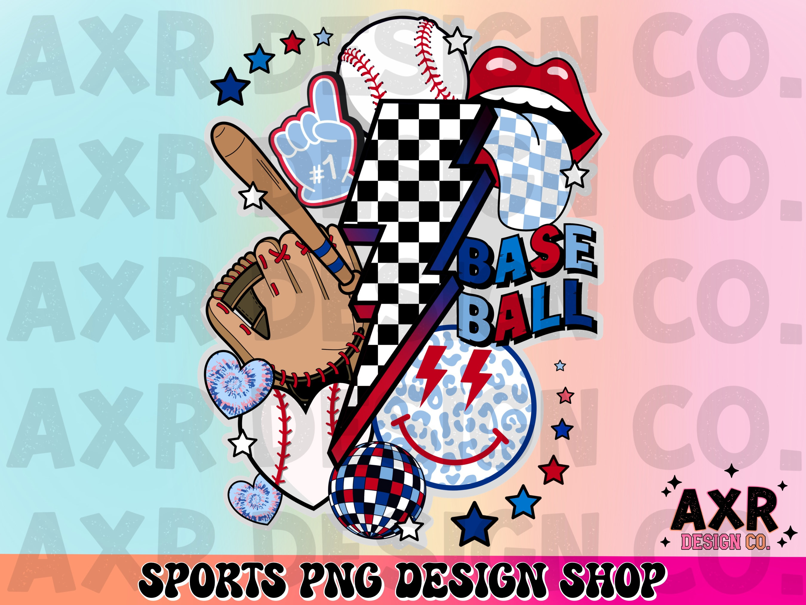 Retro Baseball Collage Png, Baseball Sublimation Design, Baseball Game ...