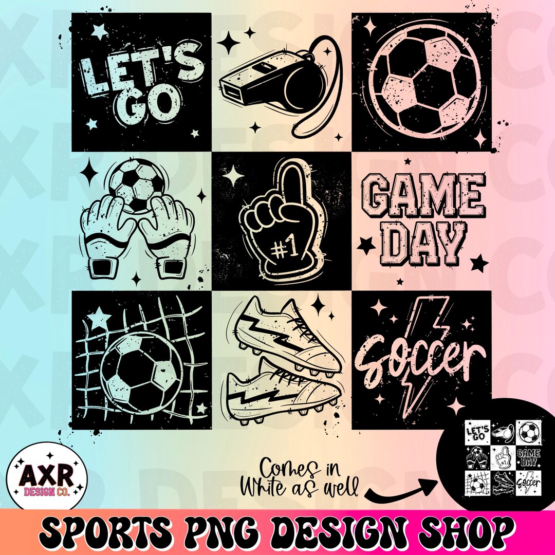 Retro Soccer Png, Soccer Sublimation Design, Soccer Vibes Png, Soccer ...