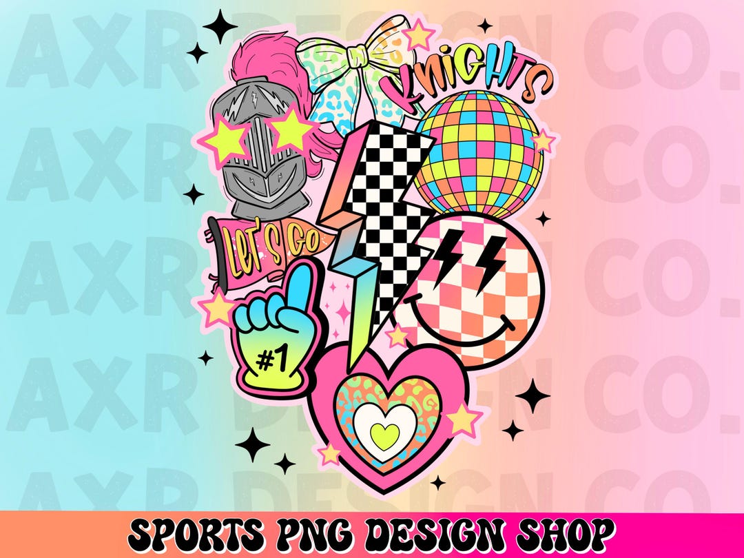 Knights Preppy Mascot Png, Retro Knights Mascot School Spirit Design ...