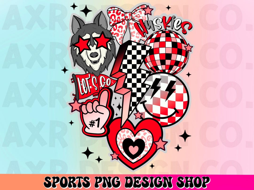 Huskies Preppy Mascot Png, Retro Huskies Mascot School Spirit Design ...
