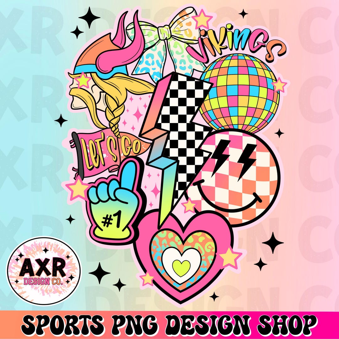 Vikings Preppy Mascot Png, Retro Vikings Mascot School Spirit Design ...