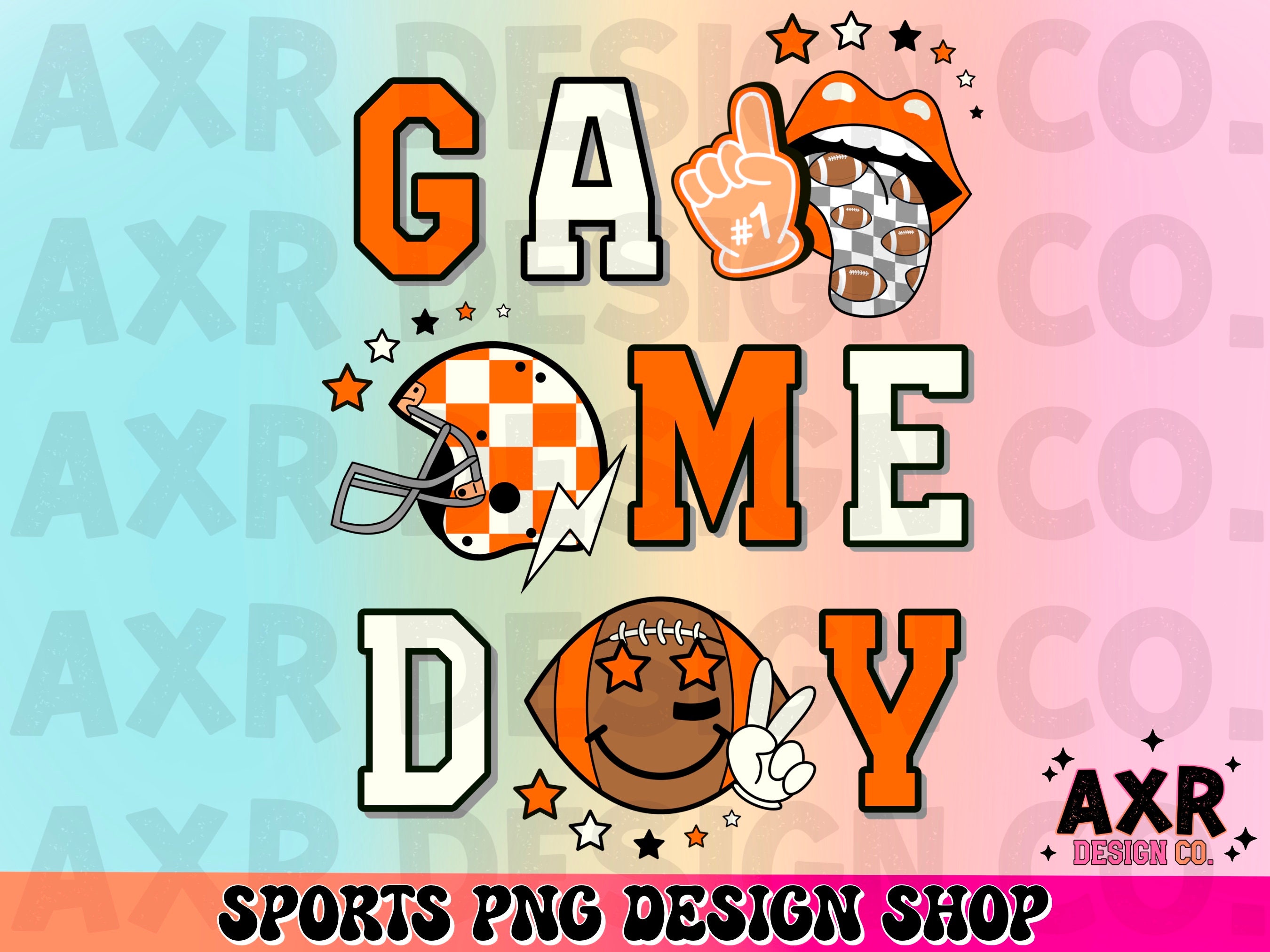 Retro Football Game Day Png, Football Sublimation Design, Touchdown ...