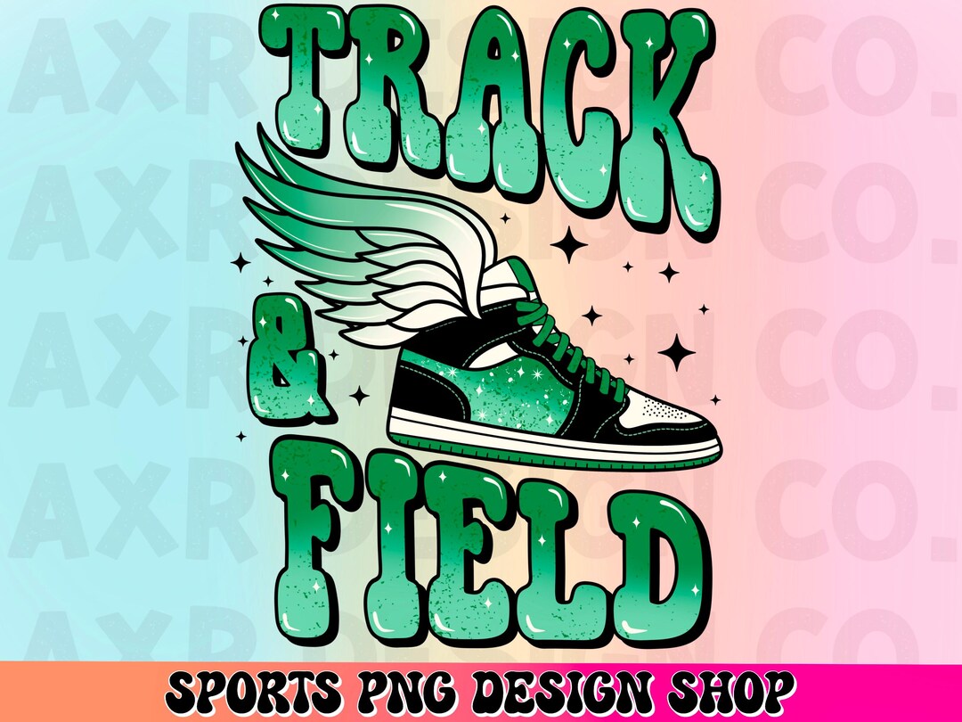 Retro Track and Field Png, Custom Color Green Track and Field ...