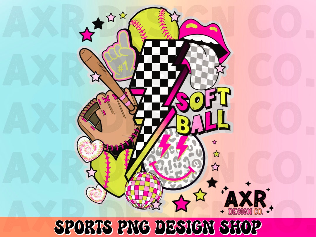 Retro Softball Png, Softball Sublimation Design, Softball Vibes Png ...