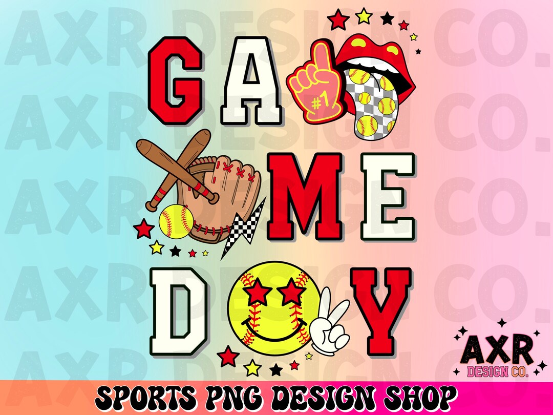 Retro Softball Game Day Png, Softball Sublimation Design, Softball ...