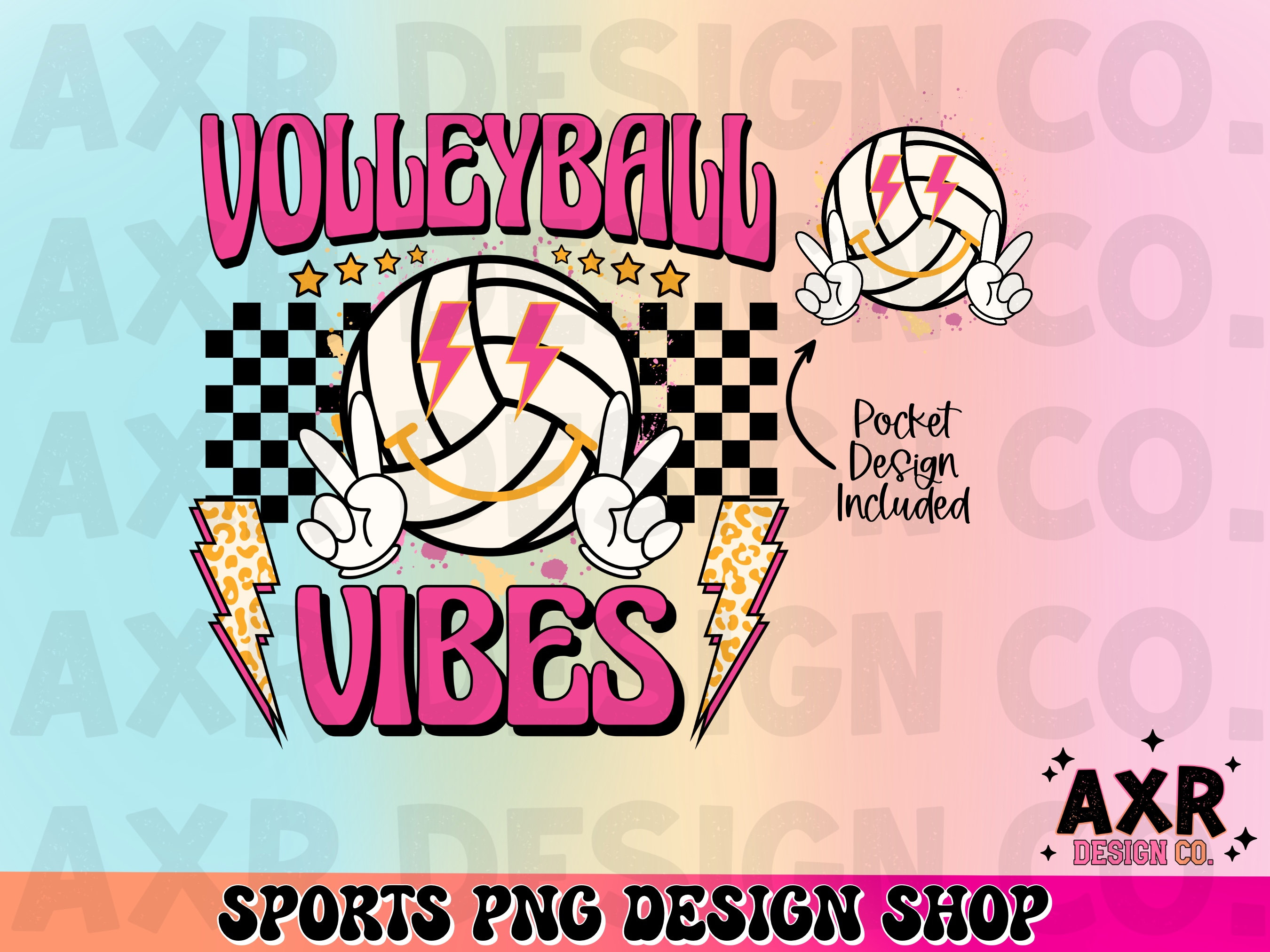 Retro Volleyball Vibes Png, Volleyball Sublimation Design, Volleyball ...