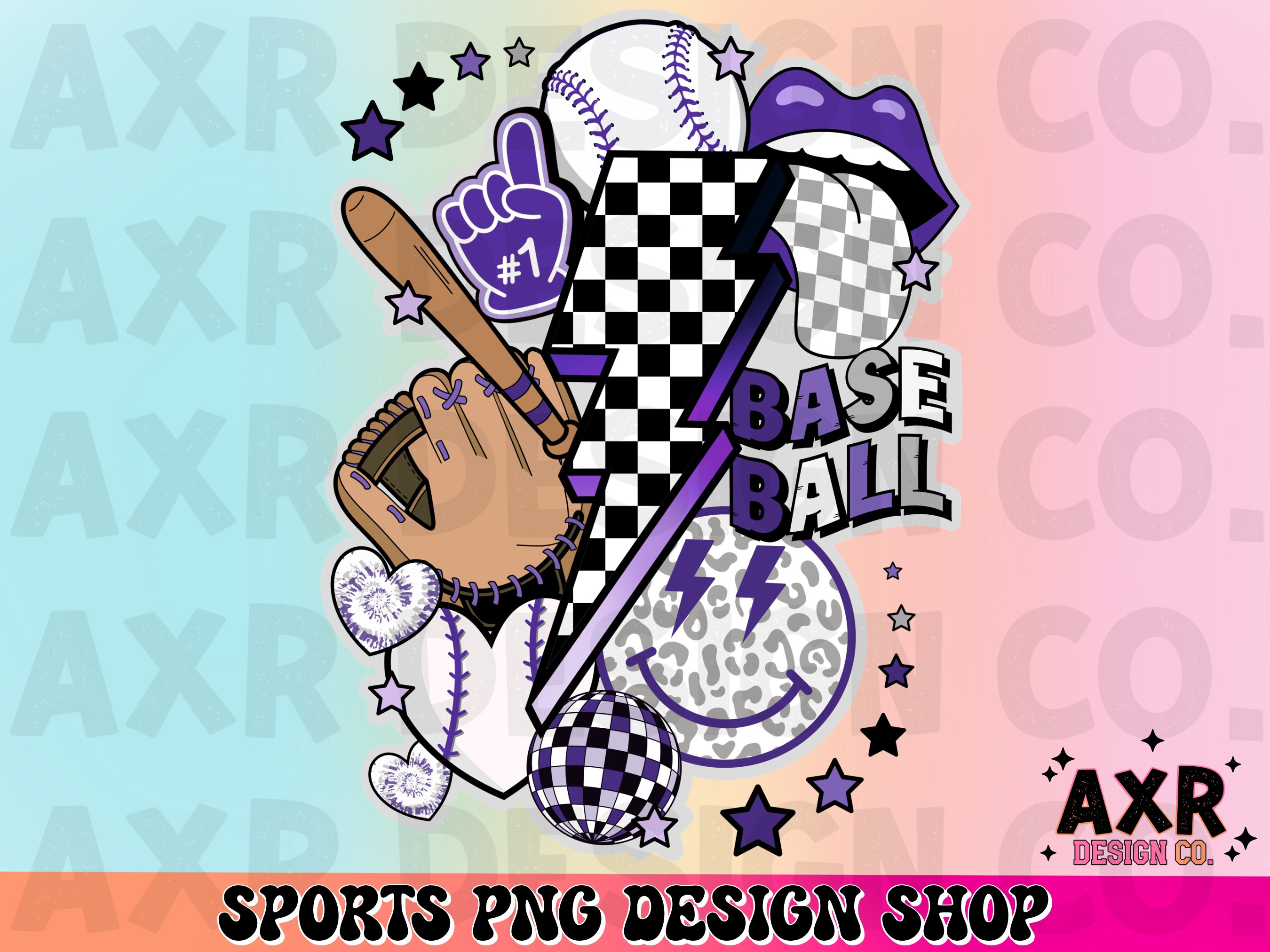 Retro Baseball Collage Png, Baseball Sublimation Design, Baseball ...