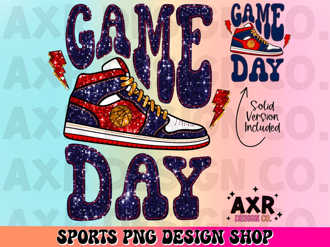 Retro Basketball Game Day Png, Basketball Sublimation Design, Faux ...