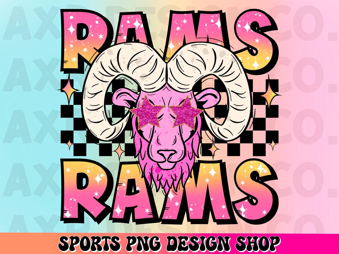 Rams Preppy Mascot Png, Rams Mascot School Spirit Design, Retro Rams ...