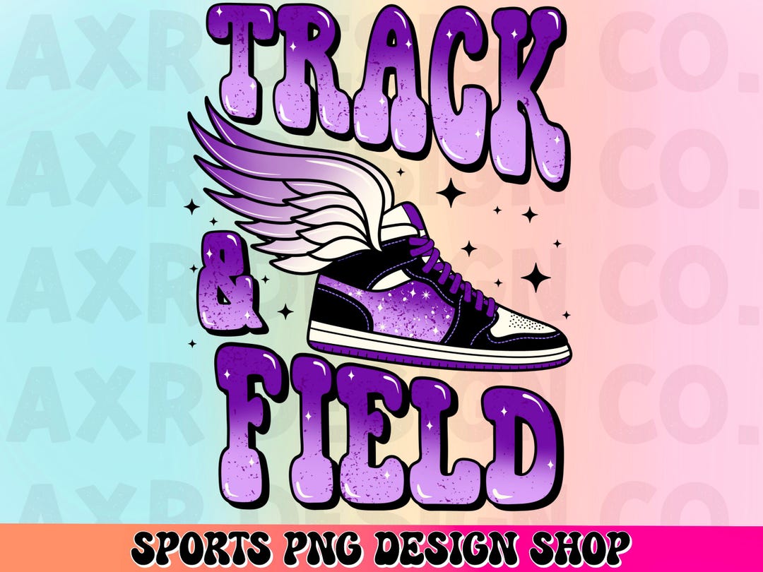 Retro Track and Field Png, Custom Color Purple Track and Field ...