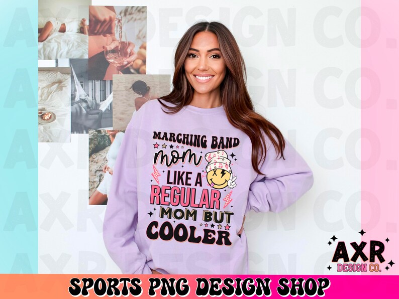 Marching Band Mom Png, Retro Marching Band Sublimation Design, Marching ...