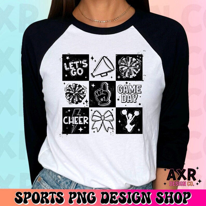 Retro Cheer Collage Png, Cheerleading Sublimation Design, Custom Cheer ...