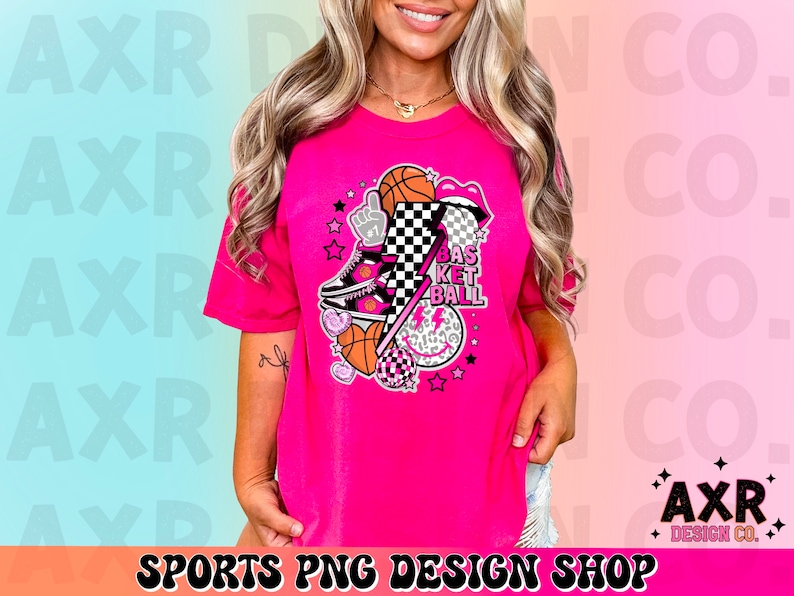 Retro Basketball Collage Png, Basketball Sublimation Design, Basketball ...