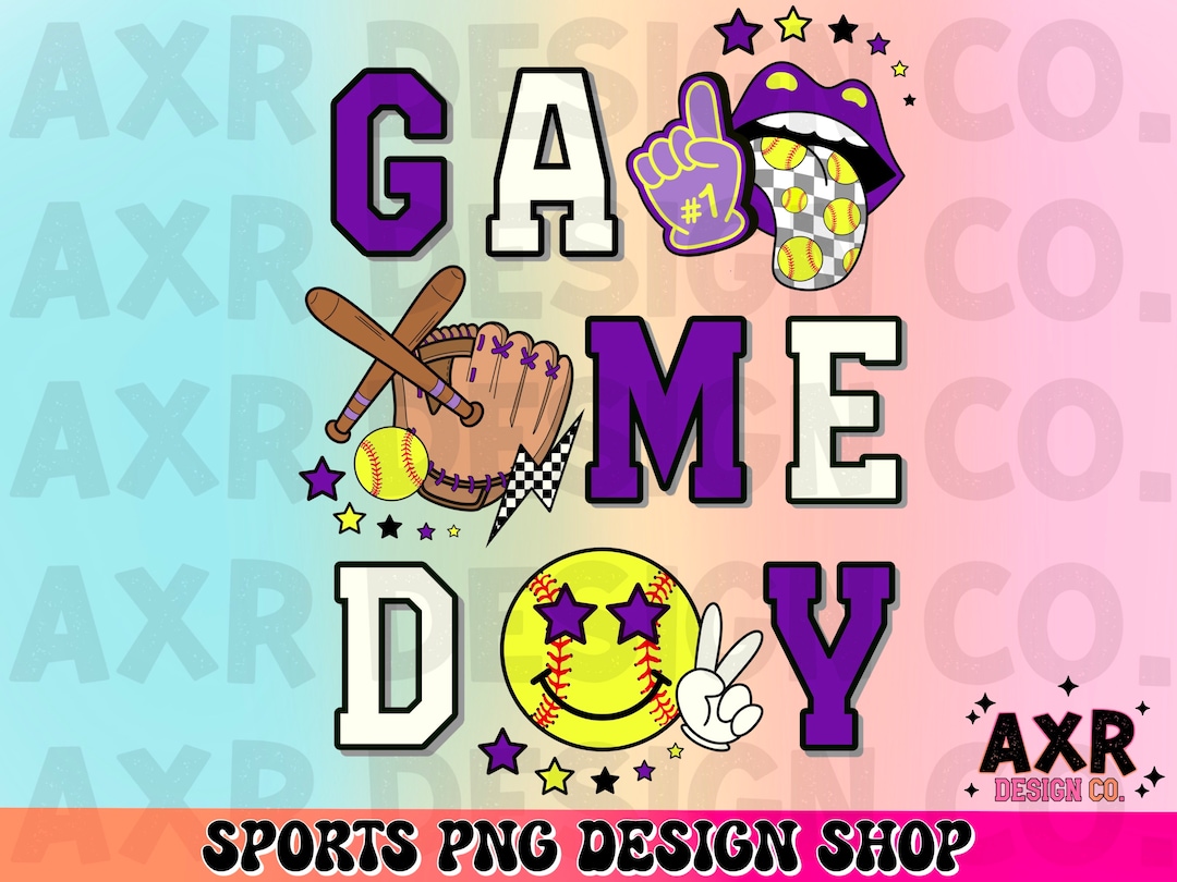 Retro Softball Game Day Png, Softball Sublimation Design, Softball ...