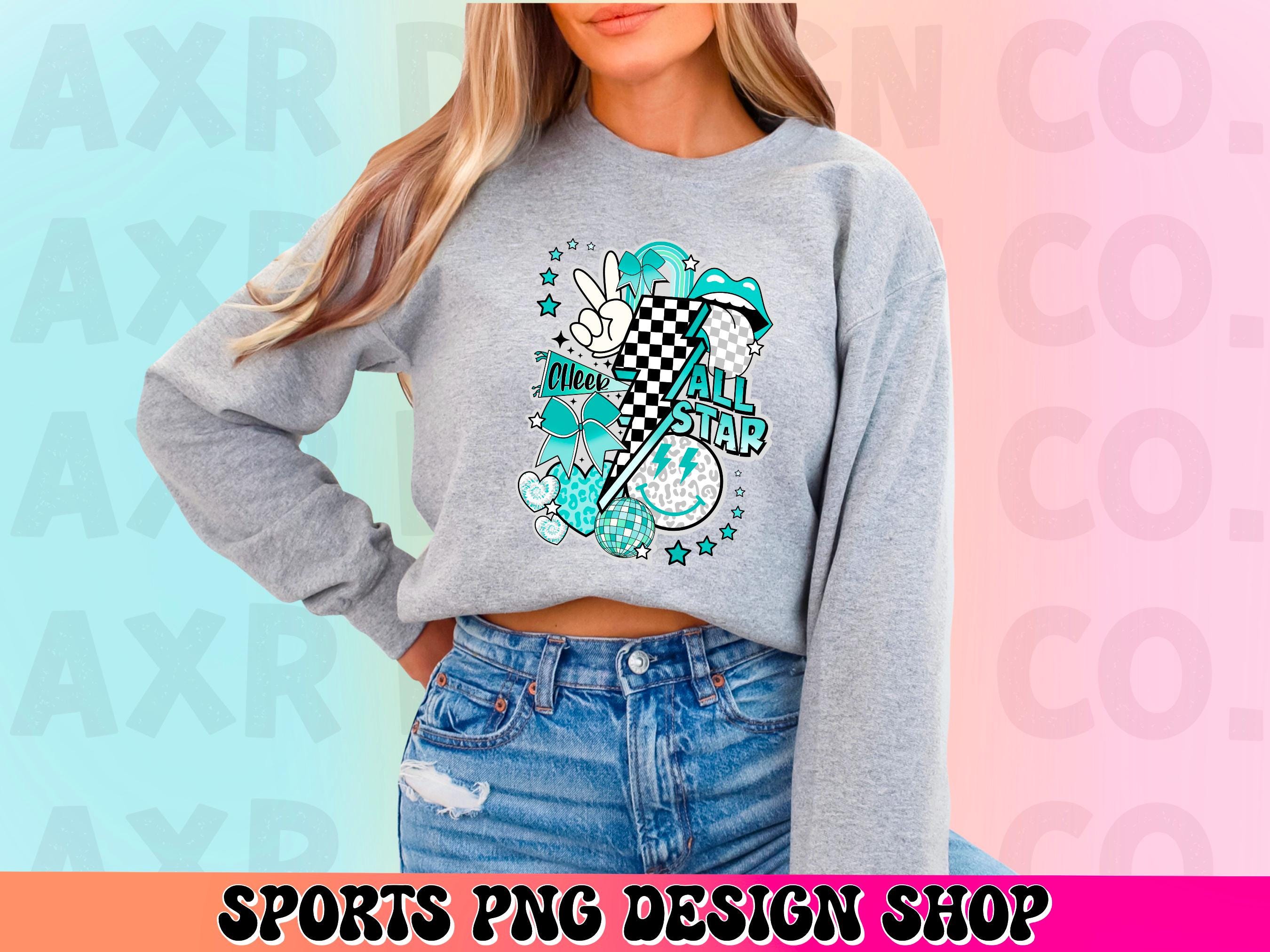 All Star Cheer Png, Cheerleading Sublimation, Teal Cheer Team Png, All ...