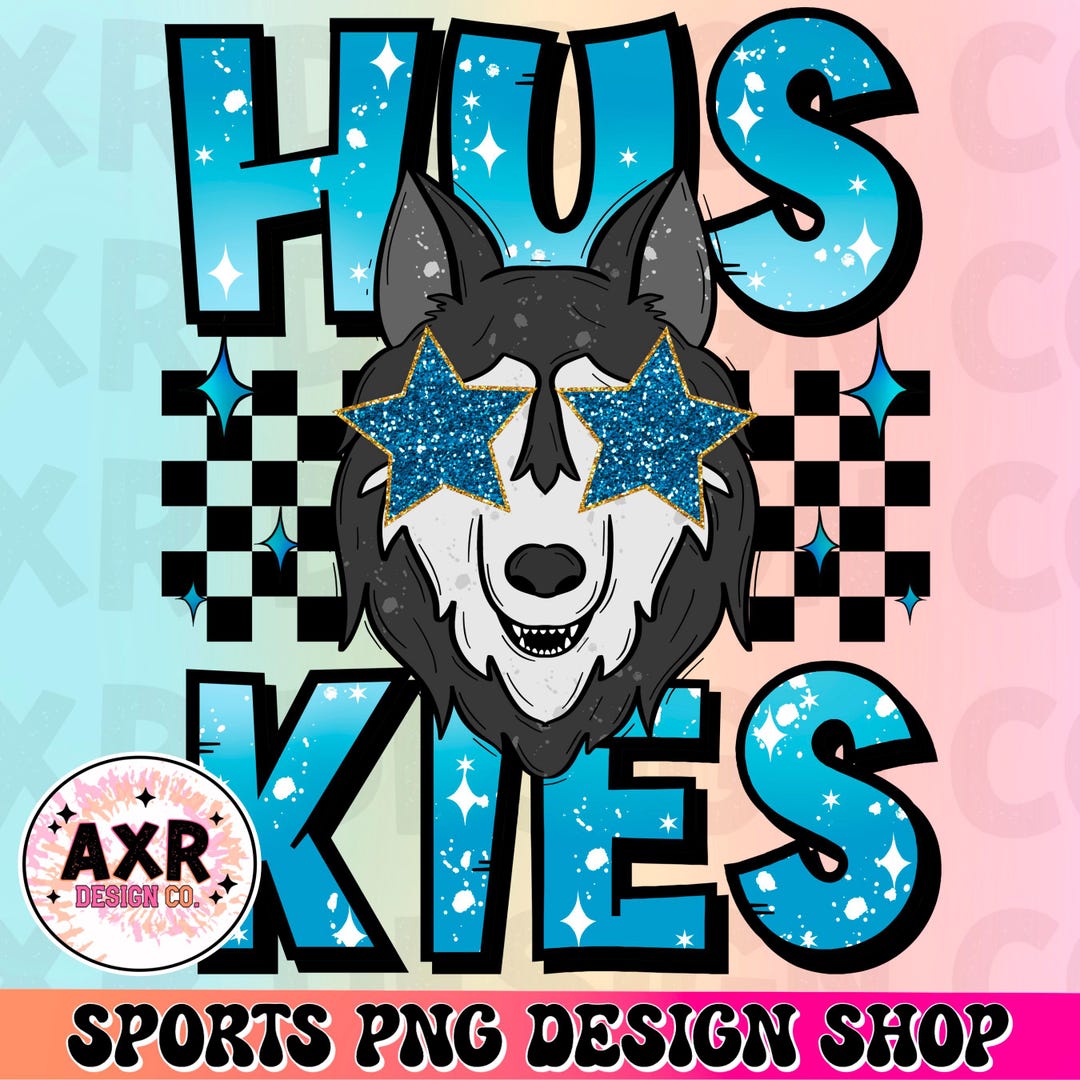 Huskies Preppy Mascot Png, Huskies Mascot School Spirit Design, Retro ...