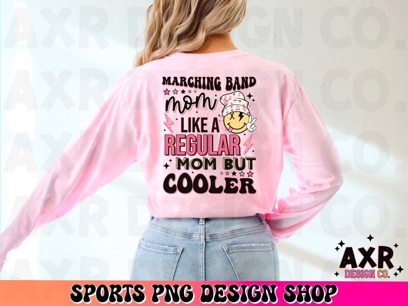 Marching Band Mom Png, Retro Marching Band Sublimation Design, Marching ...