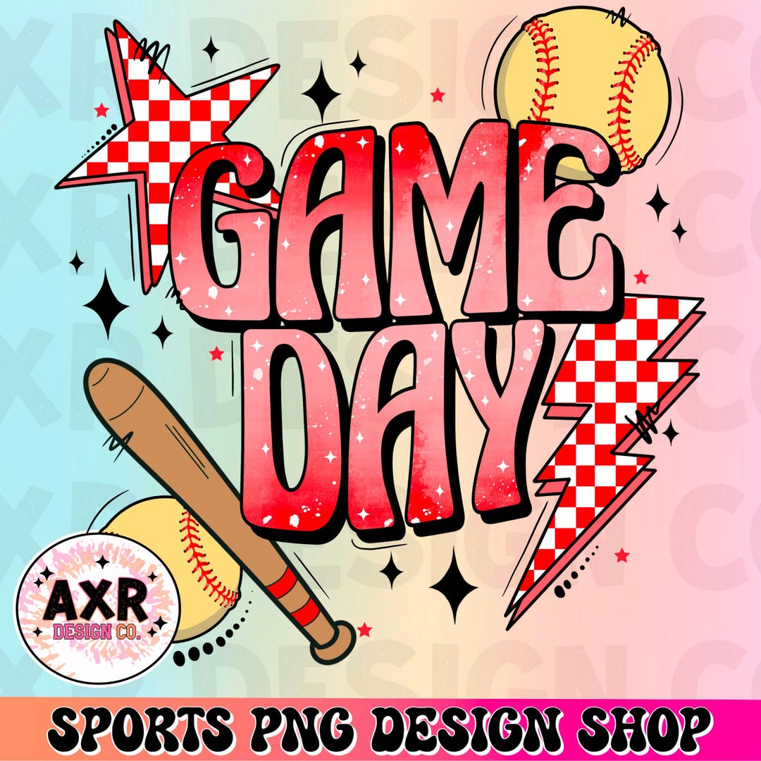 Retro Softball Game Day Png, Softball Sublimation Design, Softball ...