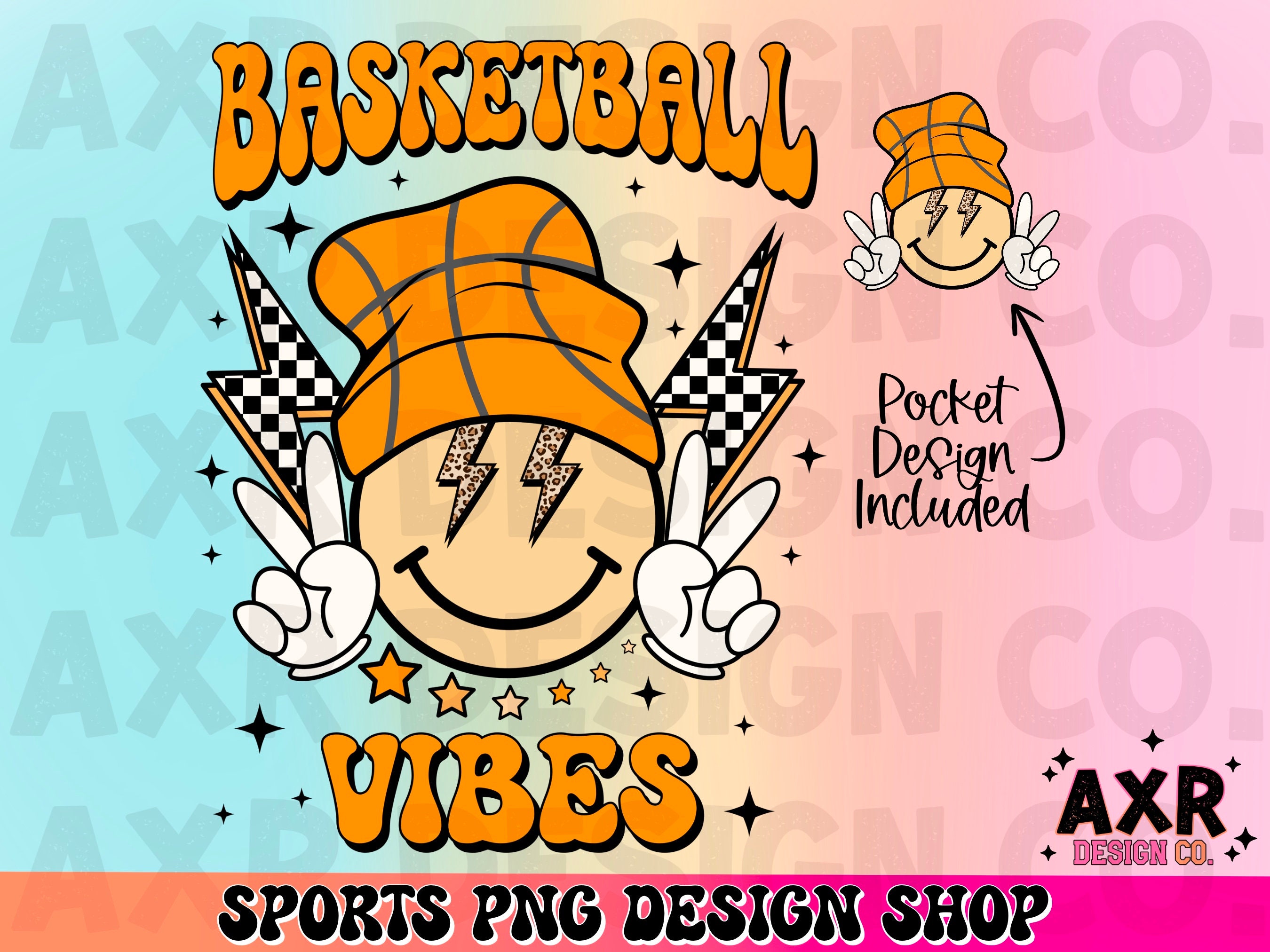 Retro Basketball Vibes Png, Basketball Sublimation Design, Basketball ...
