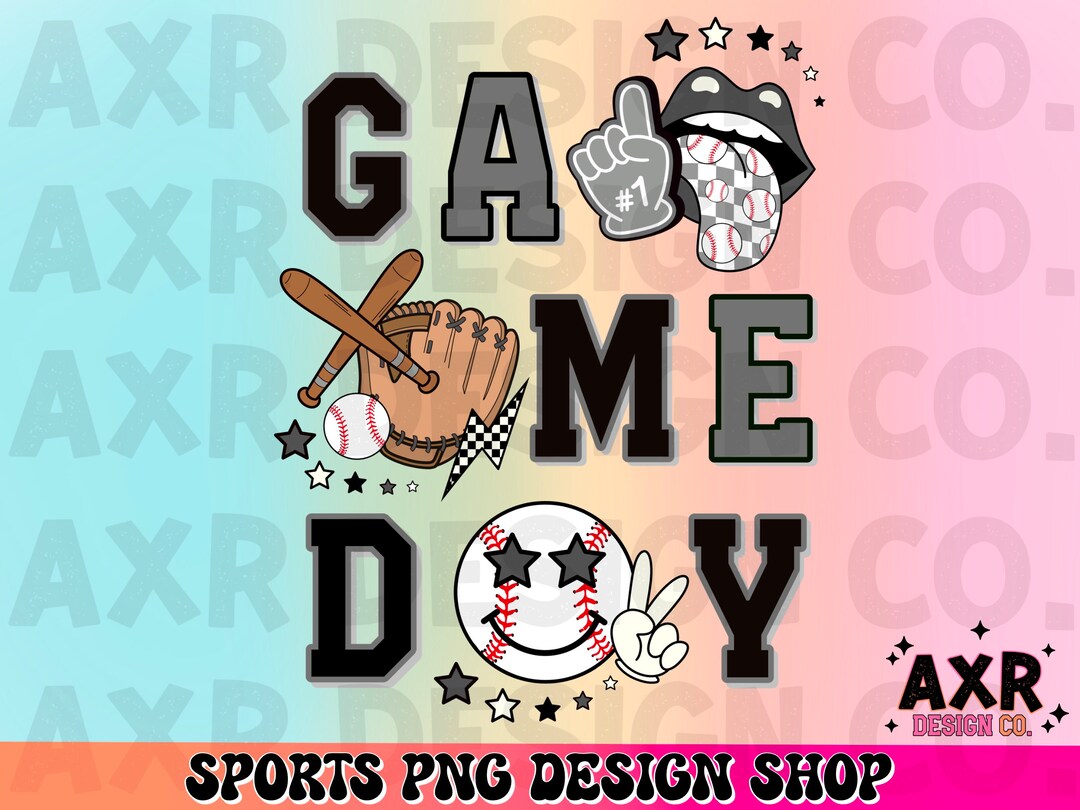 Retro Baseball Game Day Png, Baseball Sublimation Design, Baseball ...