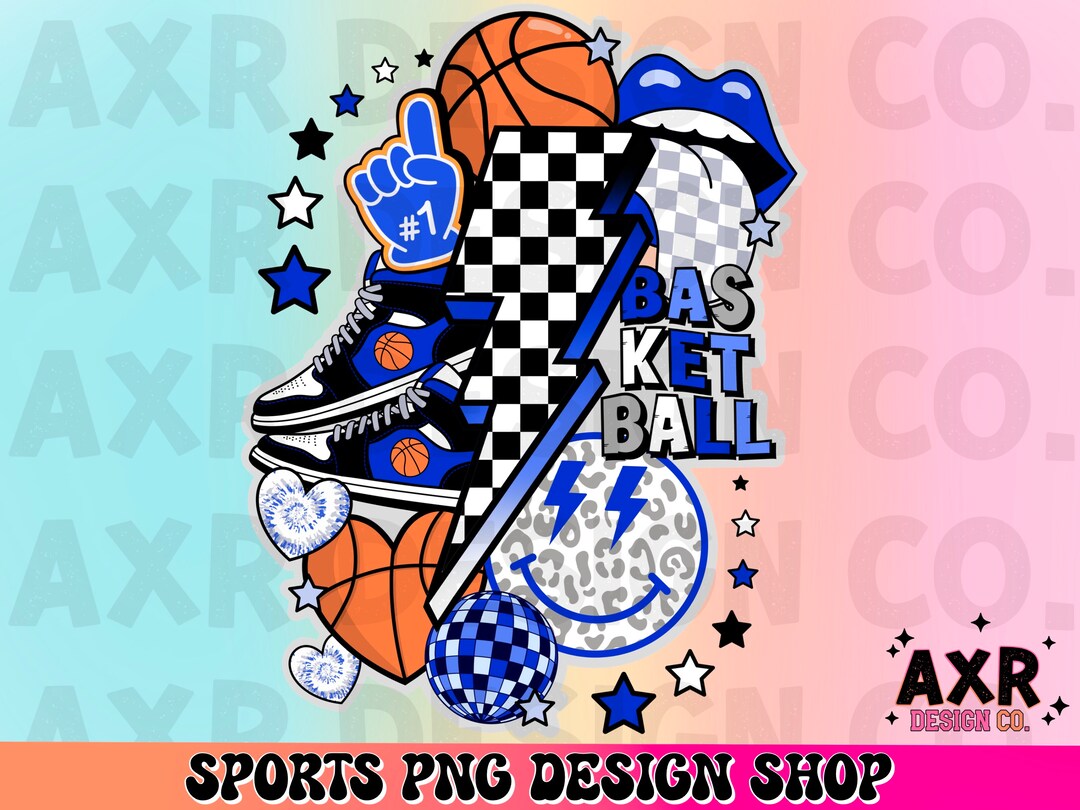 Retro Basketball Sublimation Designs Digital Download, Royal Blue ...