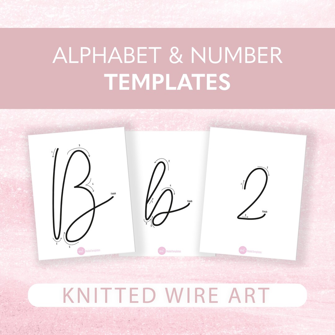Stencil Bundle: Knitted Wire Art, Printable Alphabet, Letter Template ...