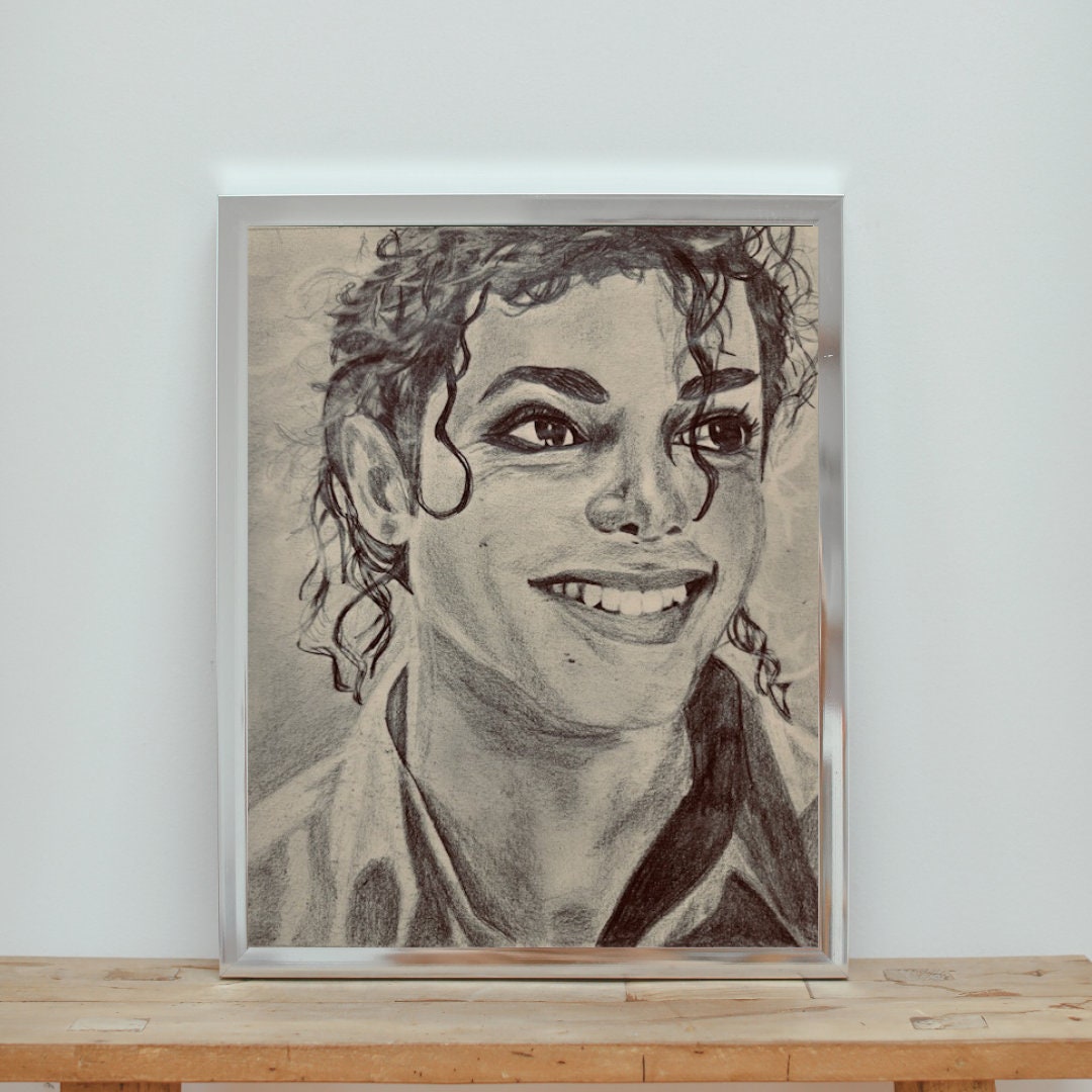 Michael Jackson Portrait, Graphite Drawing, Fine Art Print, Bad Era - Etsy