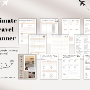 Editable Ultimate Travel Planner Template Trip Itinerary Travel Journal ...