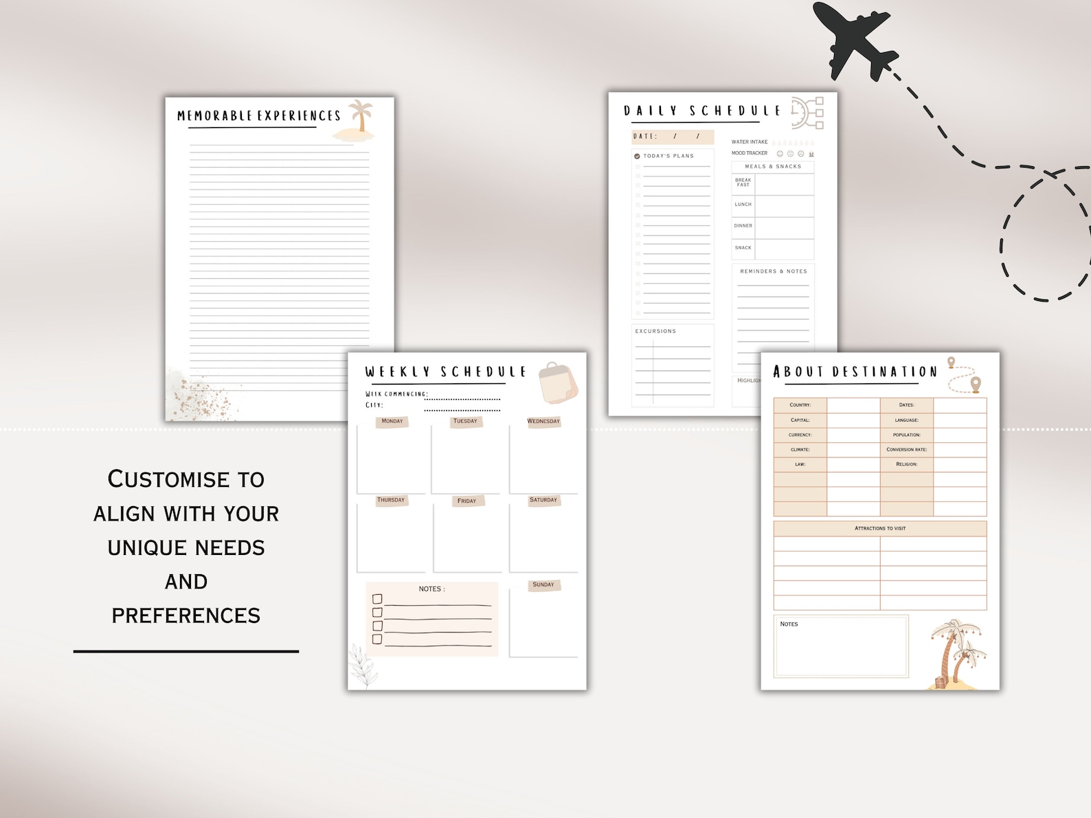 Editable Ultimate Travel Planner Template Trip Itinerary Travel Journal ...