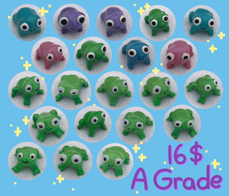 Small Frog Figures Cute and Unique Handmade Polymer Clay Animal ...